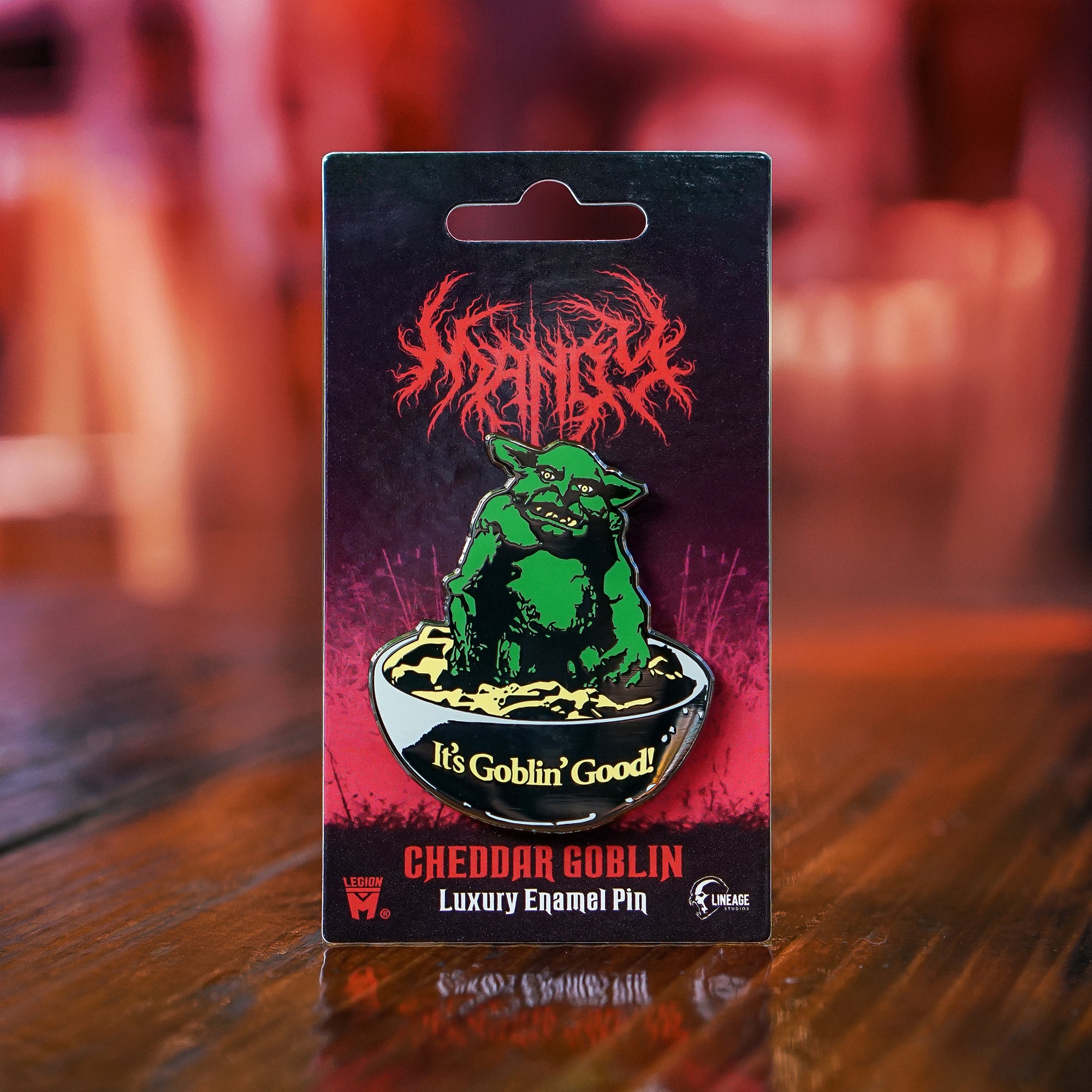 Cheddar Goblin Luxury Enamel Pin – Lineage Studios