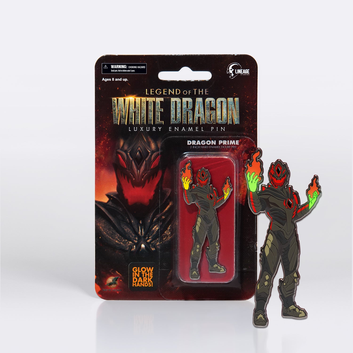 Dragon Prime Retro Figure Pin (Glow-in-the-Dark) – Lineage Studios
