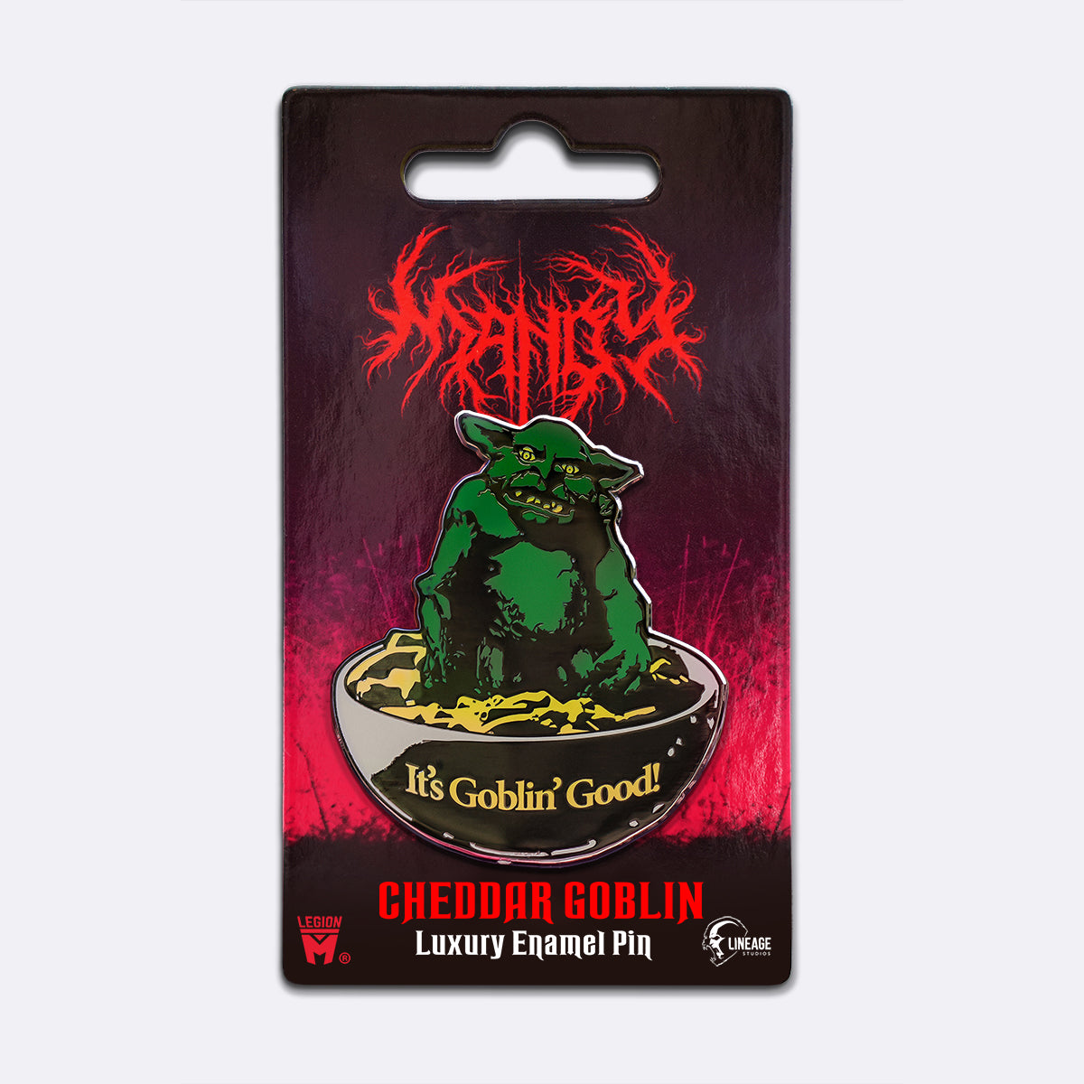 Cheddar Goblin Luxury Enamel Pin – Lineage Studios